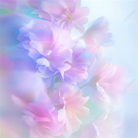 Abstract Blur Of Pink And Blue Flowers Pastel Colors Blurred Motion On White Background White