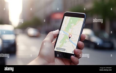 Eine Von Der Ki Generierte Illustration Einer Person Die Ein Smartphone Hält Während Eine Gps