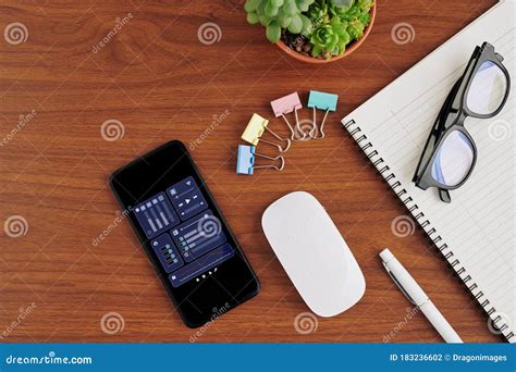 Music Player On Smartphone Stock Photo Image Of Clipboard