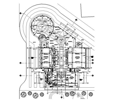 Single Story Of Office Building Structure 2d View Cad Structural Block Layout Dwg File