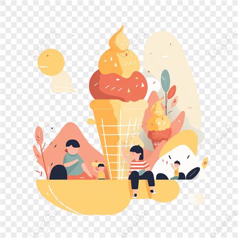 어린이 날 만화 캐릭터 일러스트먹기 좋다여름의아이스크림