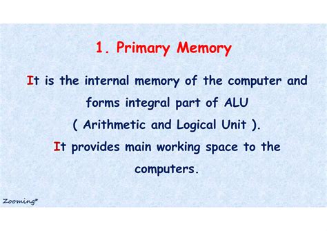 Computer Memory Types Primary Memory Secondary Memory PPT