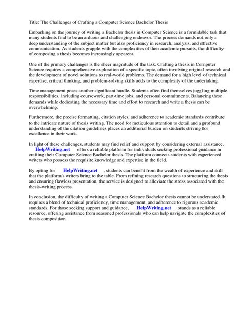 Thesis Computer Science Bachelor Pdf Corporate Social