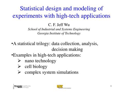 Ppt Statistical Design And Modeling Of Experiments With High Tech