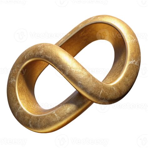 Wonderful Artistic Time Loop Symbol Infinity Loop Gold Cutout Genuine