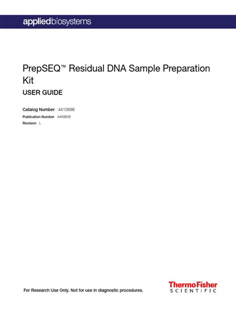 Applied Biosystems Prepseq Residual Dna Sample Prep Kit Manual Pdf