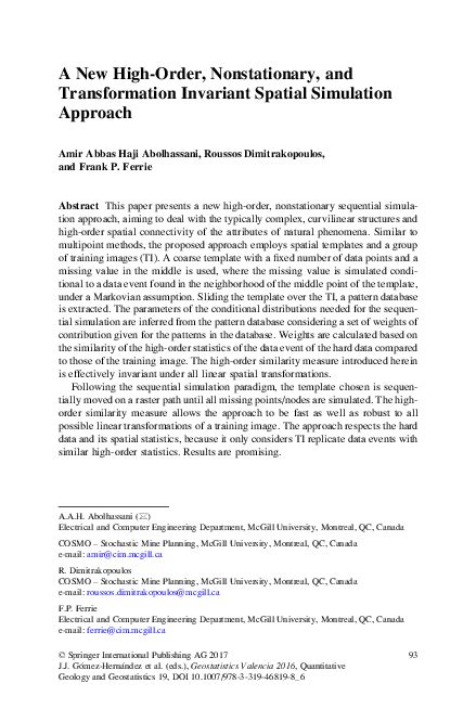 Pdf A New High Order Nonstationary And Transformation Invariant Spatial Simulation Approach