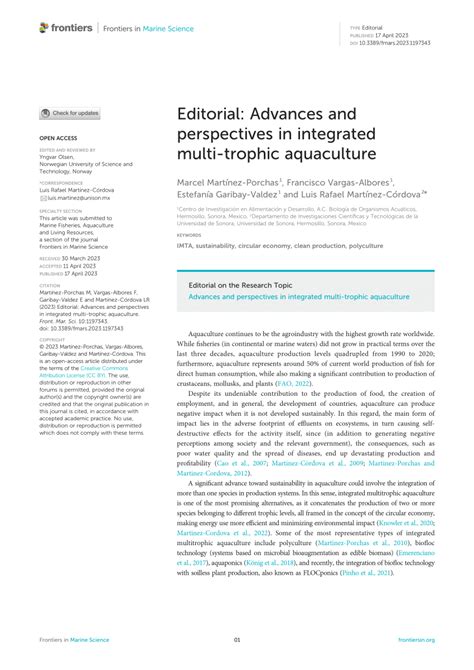 Pdf Editorial Advances And Perspectives In Integrated Multi Trophic Aquaculture