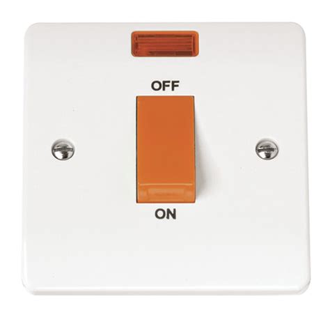 Click Mode 45A 1 Gang DP Plate Switch With Neon Countyelec