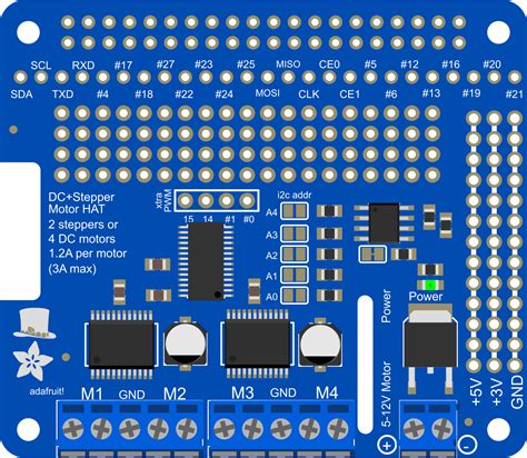How To Use Adafruit Dcstepper Motor Hat Pinouts Specs And Examples Cirkit Designer