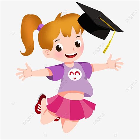 점프 만화 귀여운 일러스트 소녀 학사모 만화 아름다운 짧은 치마 Png 일러스트 및 Psd 이미지 무료 다운로드 Pngtree