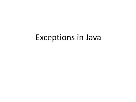 Java Exceptions Best Practices PPT