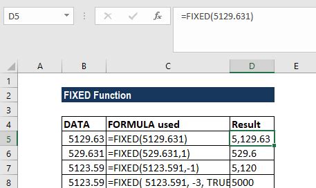 FIXED Function Overview Formula Use Example