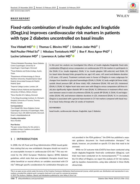 Pdf Fixed Ratio Combination Of Insulin Degludec And Liraglutide