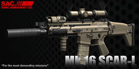 Second Life Marketplace Mesh[sac] Scar L Mk 16 Carbine Rifle V1 20 Box