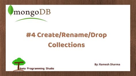 04 Createrenamedrop Mongodb Collections Youtube