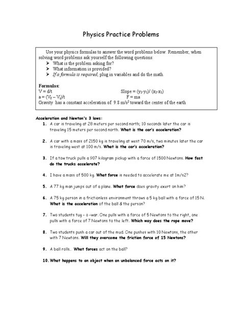 practice problems newton s 3 laws 2014 pdf force acceleration