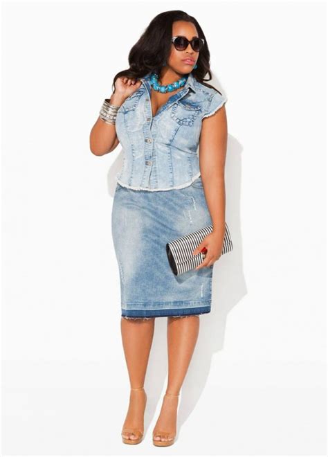 Plus Size Jean Skirts3