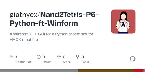Github Giathyexnand2tetris P6 Python Ft Winform A Winform C Gui For A Python Assembler For