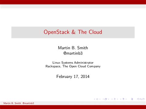 Openstack And The Cloud Speaker Deck