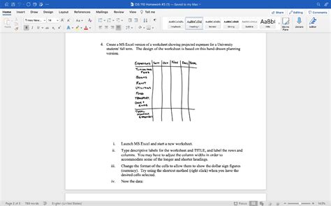 Solved 4 Create A MS Excel Version Of A Worksheet Showing Chegg Com
