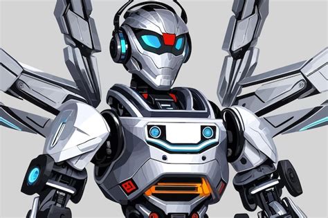 Premium Vector Humanoid Robot Army War White Background