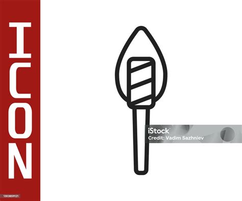 흰색 배경에 격리 된 검은 줄 토치 불꽃 아이콘 기호 는 뜨거운 화염 힘 불타는 열 벡터 경쟁에 대한 스톡 벡터 아트 및 기타 이미지 Istock