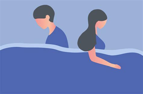 Young Couple Sleeping And Turned Back Each Other Intimate Married Or