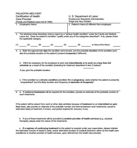 Free 10 Sample Fmla Forms In Pdf