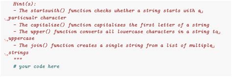 Solved Hint S The Startswith Function Checks Whether A