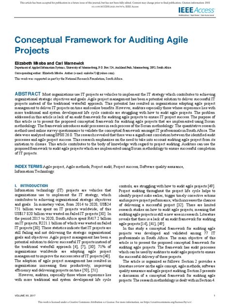 Conceptual Framework For Auditing Agile Projects Pdf Agile Software Development Scrum Conceptual Framework For Auditing Agile Projects Pdf Agile Software Development Scrum