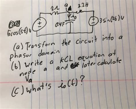 Solved Phasos Damain B Write A Kcl Equation At Node A And
