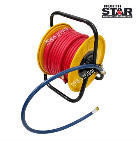 노스스타 동력 분무기 호스릴 7 5 8 5mm 50m 고압호수 회전자 연결호스 포함 국산 농약호스 권취기