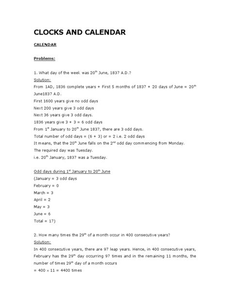 Clocks And Calender Tutorial 3 Pdf