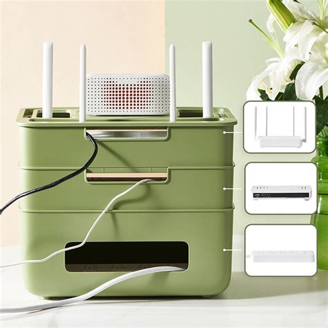 Wireless Wi Fi Router Box Desktop Power Socket Cable Organizer