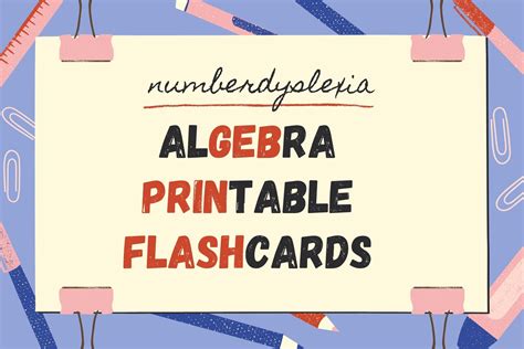 Free Printable Algebra Flashcards For Practice [pdf] Number Dyslexia