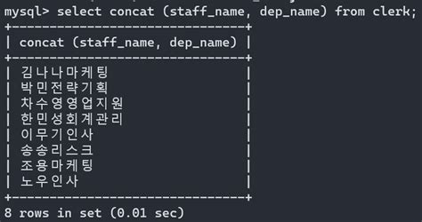Mysql Concat과 유의점 컬럼필드 문자열 합치기