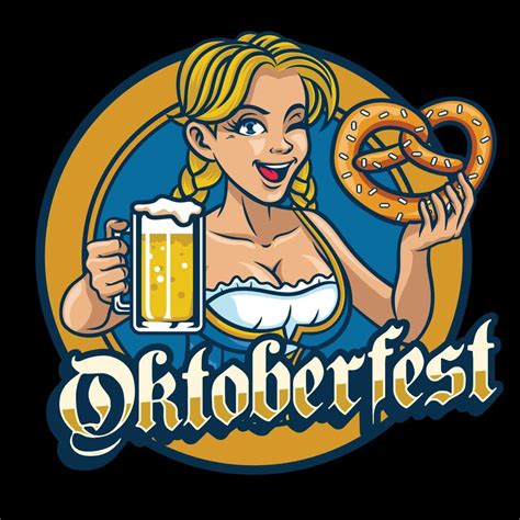 Sexy Bavarian Girl Hold The Pretzel And The Beer 21692771 Vector Art At