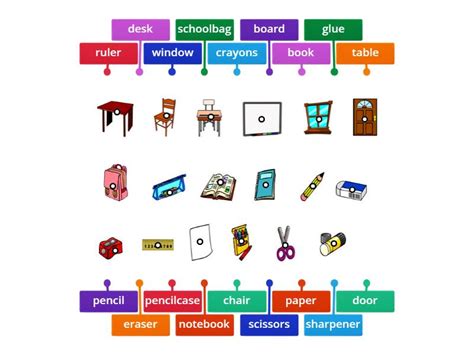 Classroom Objects Labelled Diagram
