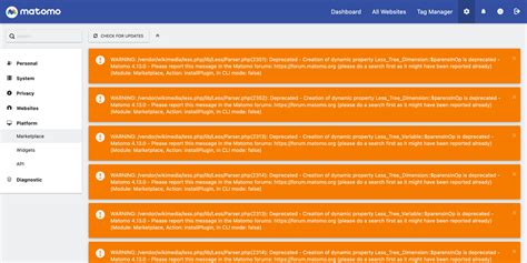 A Lot Of Warning Messages Of Deprecated Support And Bugs Matomo Forums