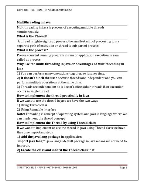 Multithreading In Java Multithreading In Java Multithreading In Java