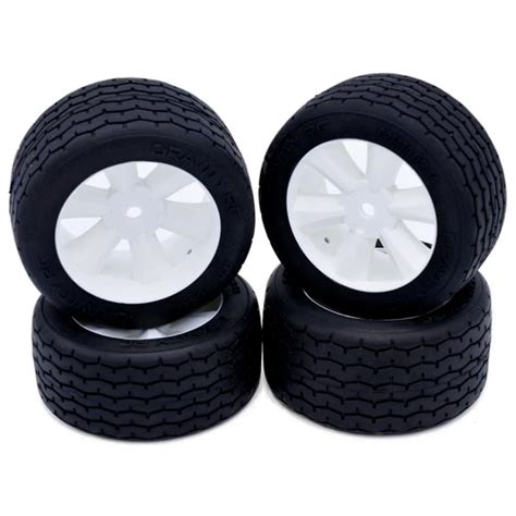 Gravity RC VTA Tires Pre Glued On VTA Edge Wheels White Set Of 4 GRC145W