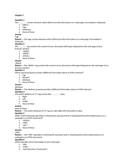 Computer Chapter 3 Class 10 Notes Pdf Html Element Hyperlink