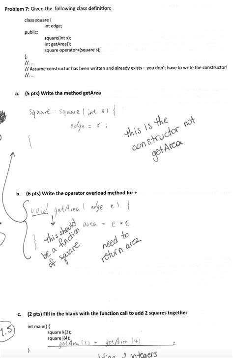 Solved Problem Given The Following Class Definition Chegg