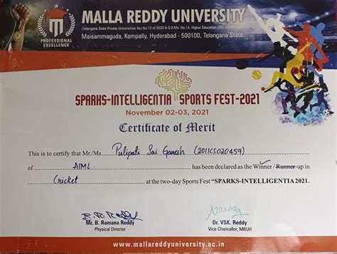 Sai Ganesh Pulipati On Linkedin In 2021 My Team Won The Intra Cricket Champion For Cseaiml