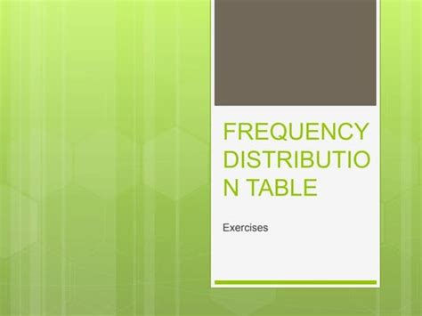 Frequency Distribution Table Ppt