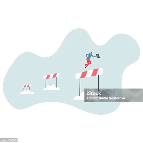 비즈니스 도전 비즈니스 성공 노력 기술 또는 열망을 달성하기 위해 어려움이나 장애물을 극복하여 디자인의 문제를 해결합니다 개발에 대한 스톡 벡터 아트 및 기타 이미지