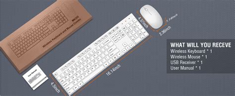 Wireless Keyboard And Mouse Combo Edjo Silent Full Size Cordless Usb Keyboard Mouse