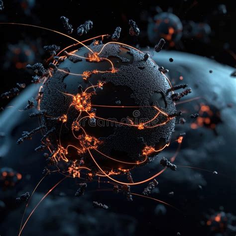 Futuristic Digital Globe Connected With Glowing Lines Representing Technology Networks And