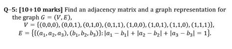 Solved Q 5 1010 Marks Find An Adjacency Matrix And A